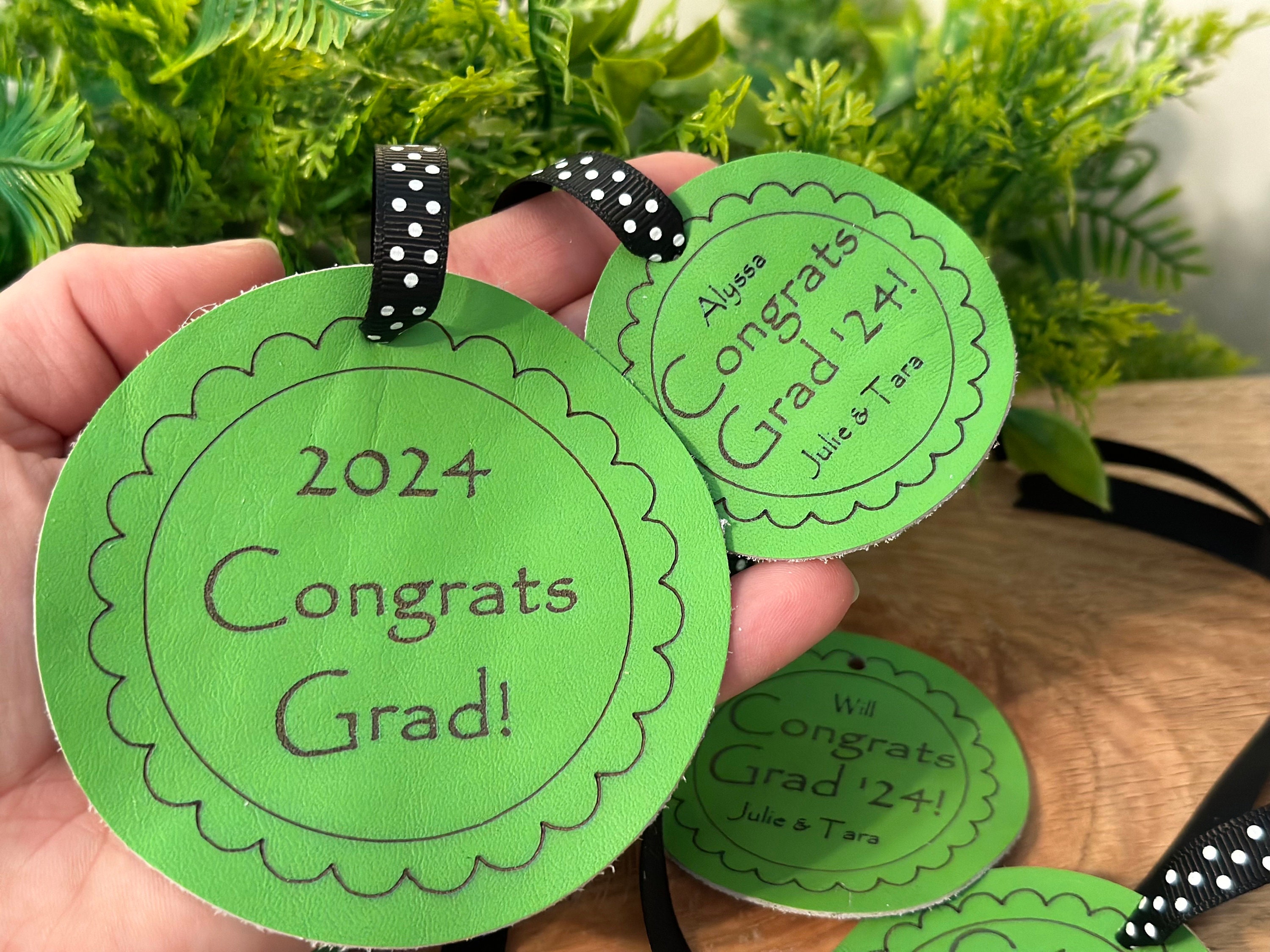 Leather 2024 Graduation Gift Tags, Congrats Grad Tag, Unique Graduation ...