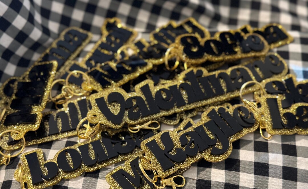 Custom Acrylic Cheer Team Name Tag for Backpack, Travel Ball, Keychain ...