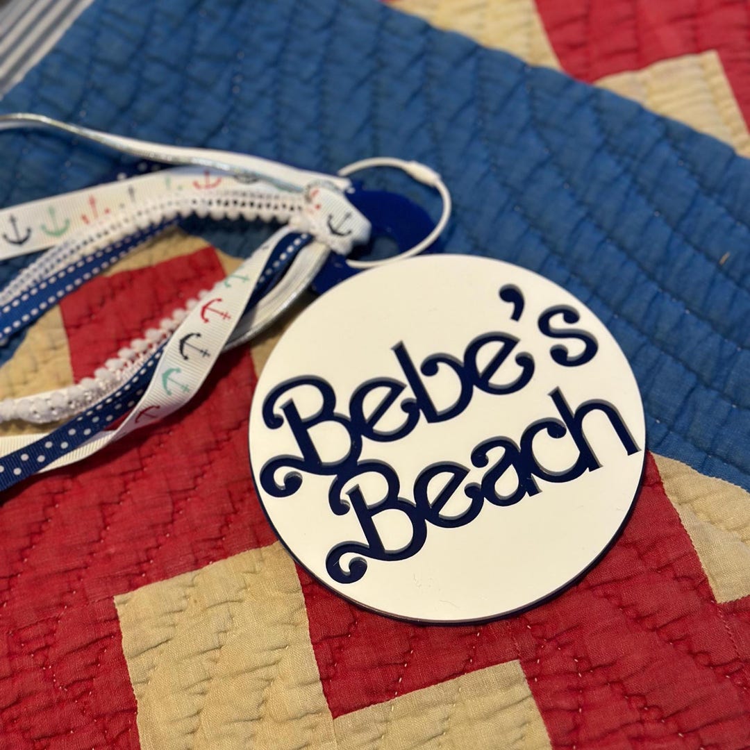 Personalized Acrylic Beach Bogg Bag Tag Custom Golf Cart & Car ...