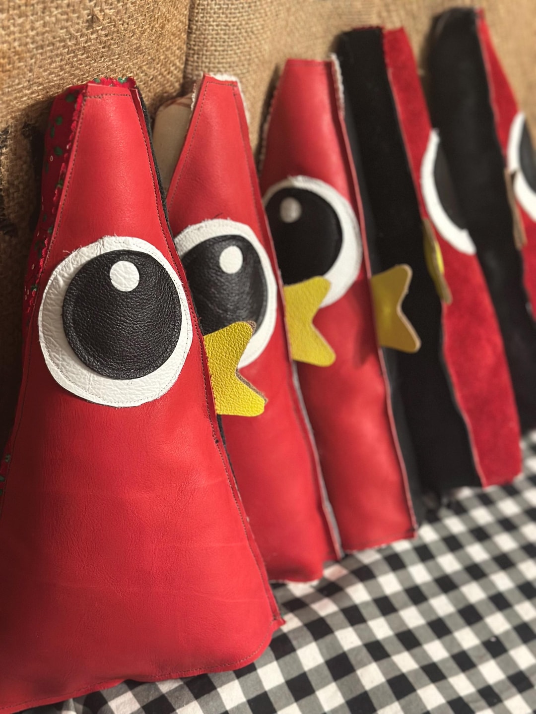 Big Chicken Leather Stuffy: Marietta GA Icon, Upcycled Quilt Plush 3D ...