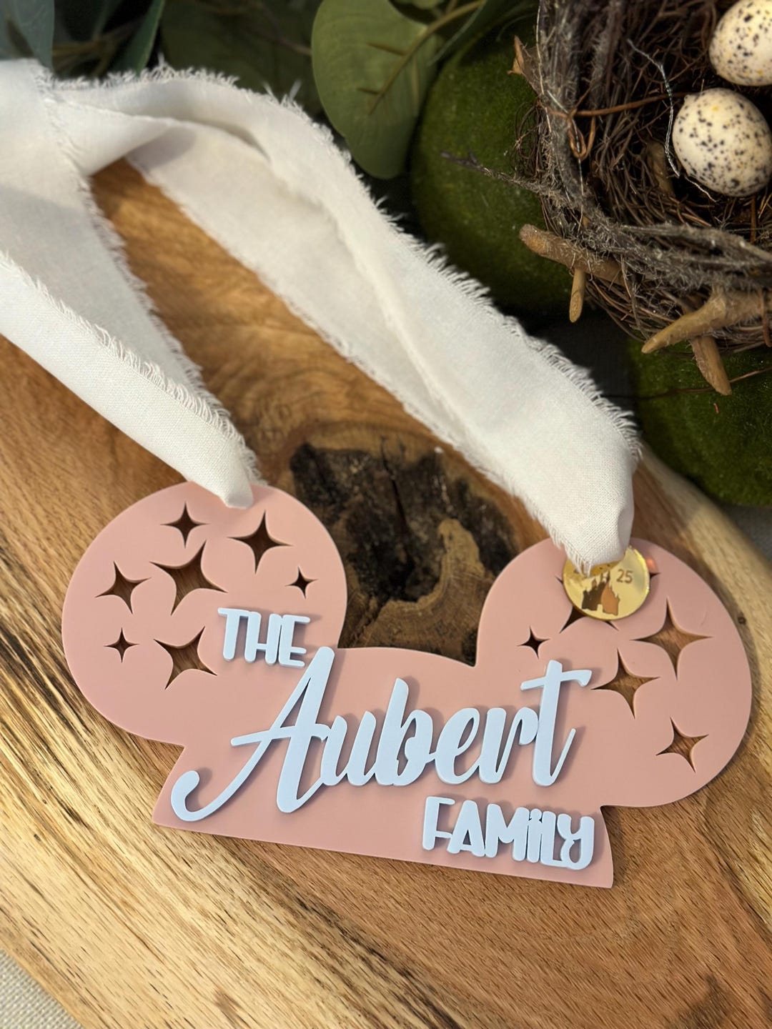 Personalized Theme Park Stroller Hang Tag: Disney-inspired Mouse Ears ...