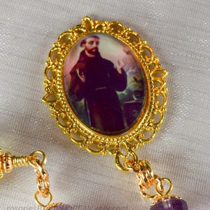 Saint Francis Assisi Chaplet Italy Stamped Crucifix 3 Fluorite Hail ...