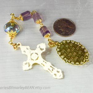Saint Francis Assisi Chaplet Italy Stamped Crucifix 3 Fluorite Hail ...