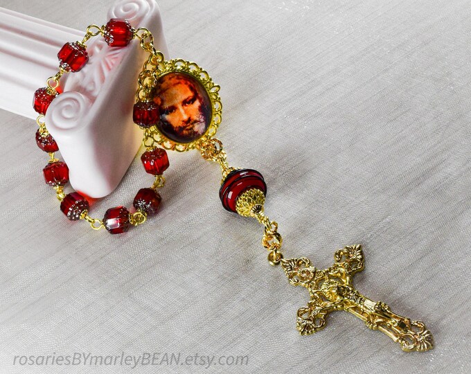 Holy Face of Christ One Decade Chaplet Handmade Lampwork Our Father ...