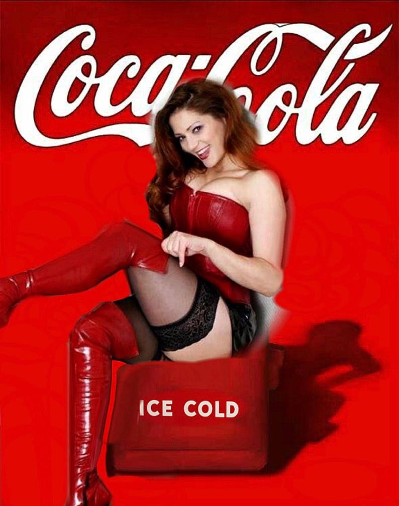 Vintage Coca Cola Plus Sexy Pin Up Girl Nostalgie Impression Etsy