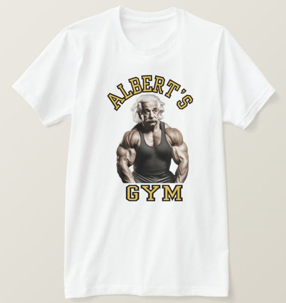 Albert's Gym Vintage Style Original Logo Albert Einstein Bodybuilding ...