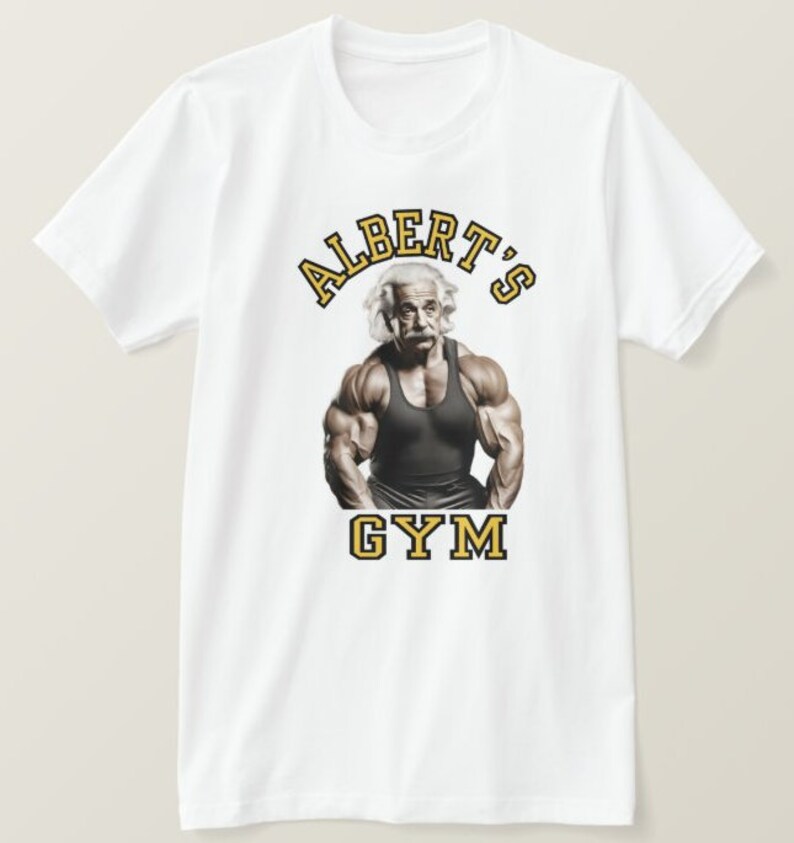 Albert's Gym Vintage Style Original Logo Albert Einstein Bodybuilding ...