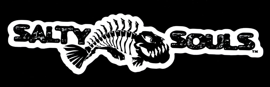 Salty Souls Angry Fish Logo Sticker Decal Beach Surfing Fishing Salt ...