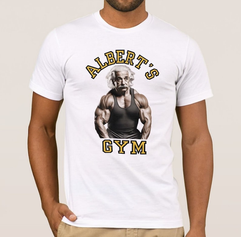 Albert's Gym Vintage Style Original Logo Albert Einstein Bodybuilding ...