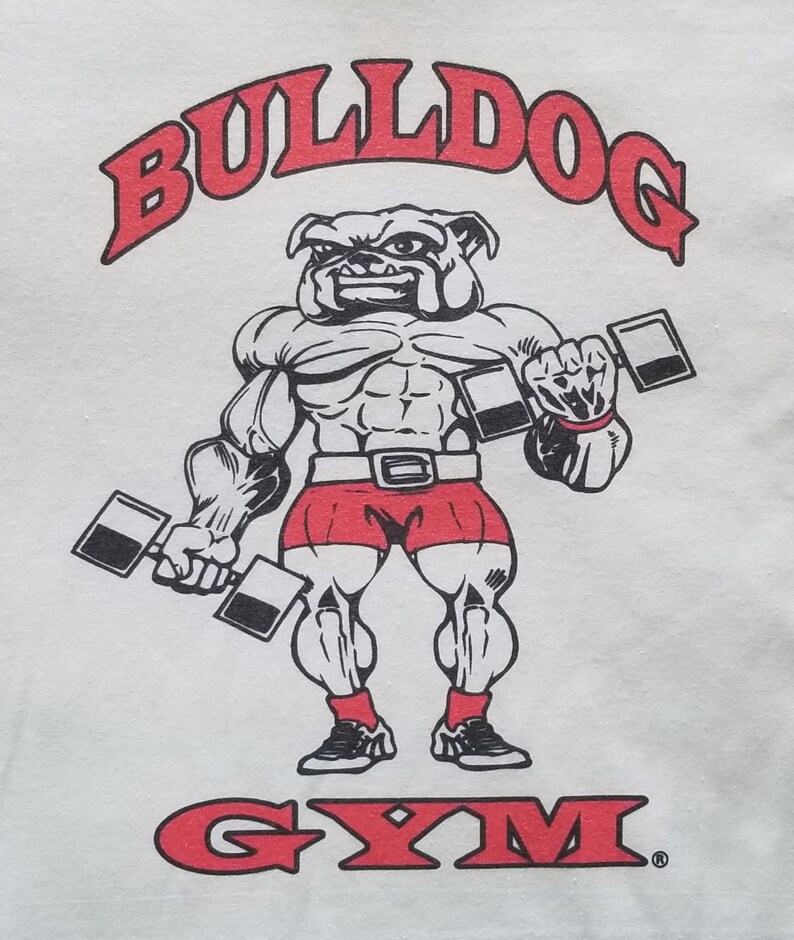 Bulldog Gym Muscle Bodybuilding Workout Exercise Old School Vintage ...