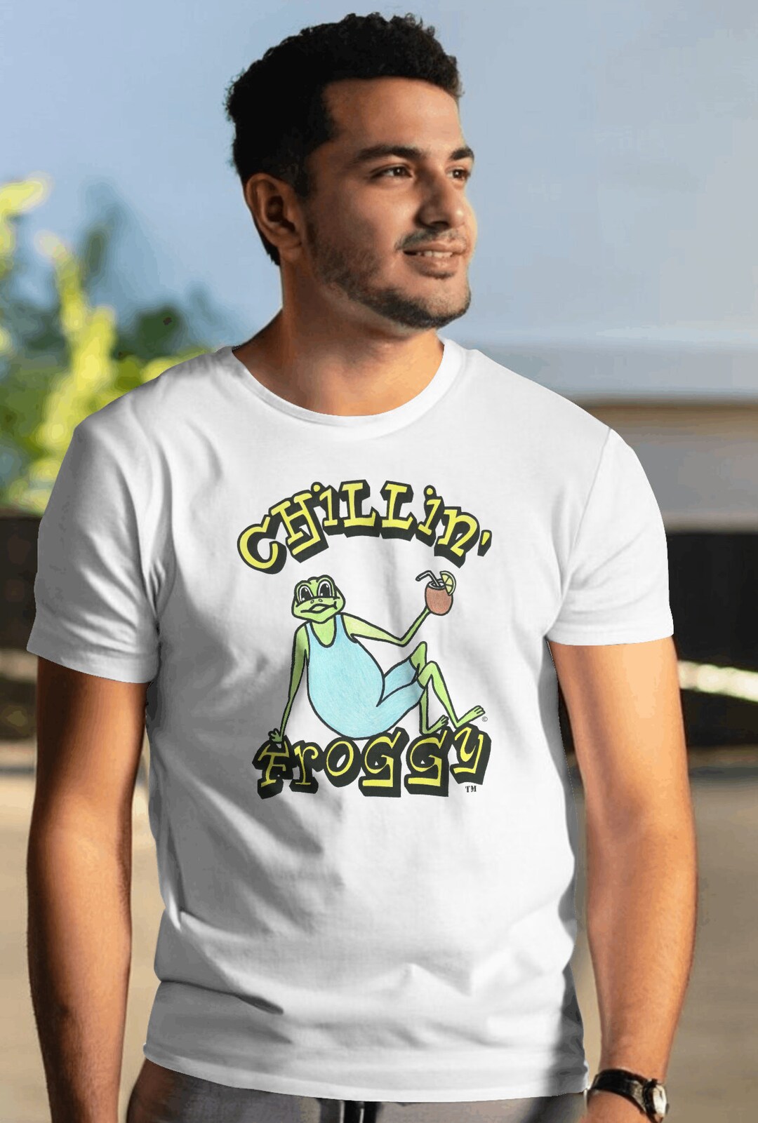 CHILLIN' FROGGY Vintage Style Original Pop Art Logo T-shirt Brand New ...