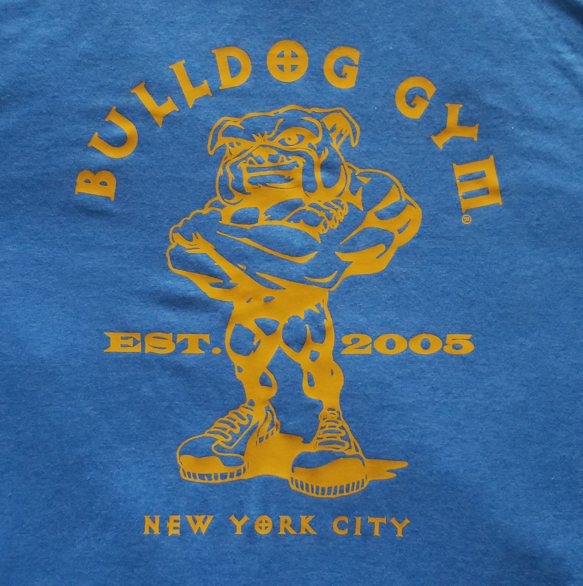 BULLDOG GYM New York City Vintage Logo Workout Bodybuilding Muscle T ...