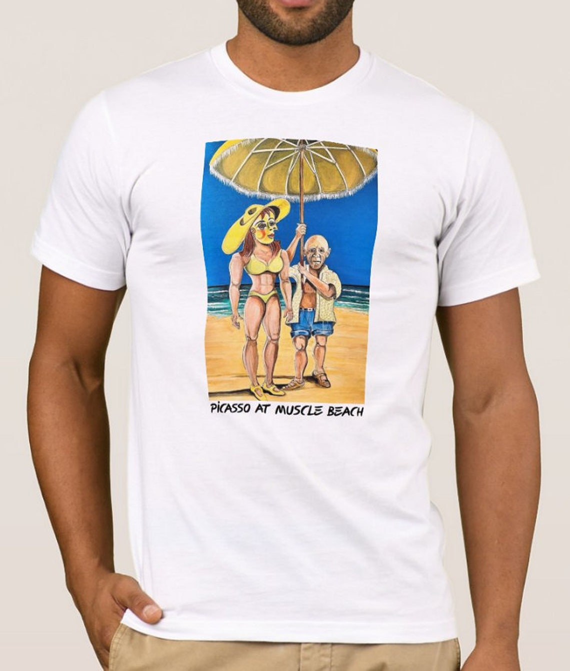 Pablo Picasso at Muscle Beach Vintage Logo T-shirt Brand New Size S M L ...