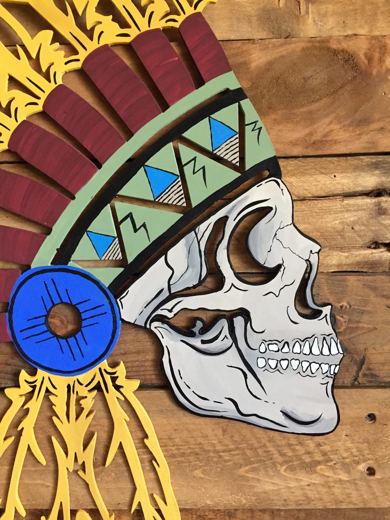 Chief Headdress Tribal Bohemian Hand Painted Yellow - Etsy