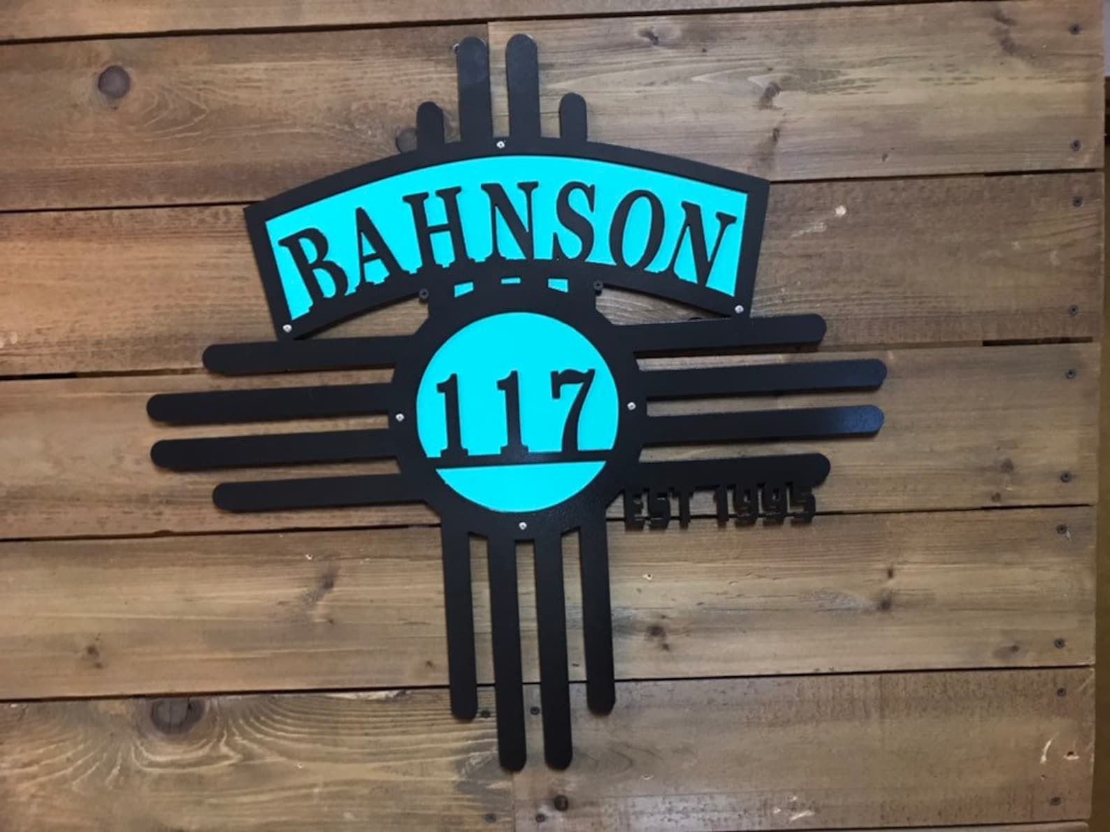Zia Metal House Sign - Personalized Wall Art - New Mexico - Gifts ...