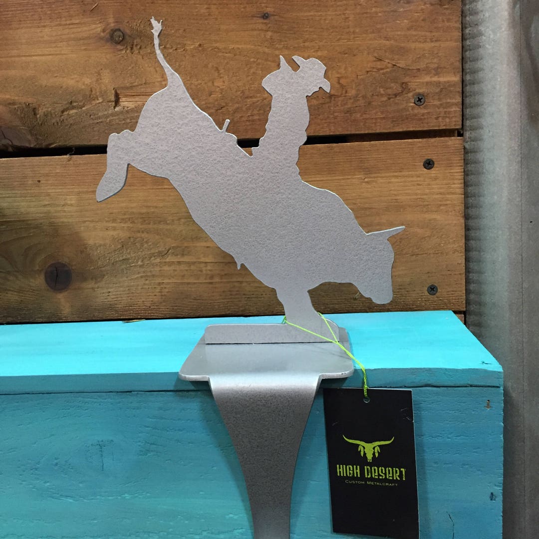 Bull Rider Christmas Stocking Hanger Cowboy Christmas Gift - Etsy
