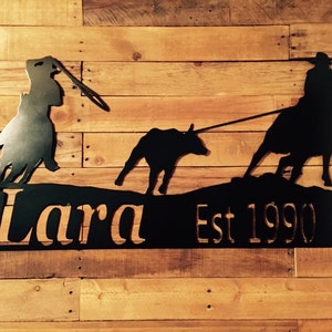 Horse Metal Wall Art - Team Roper - Team Roping Metal - Rodeo - Rodeo ...
