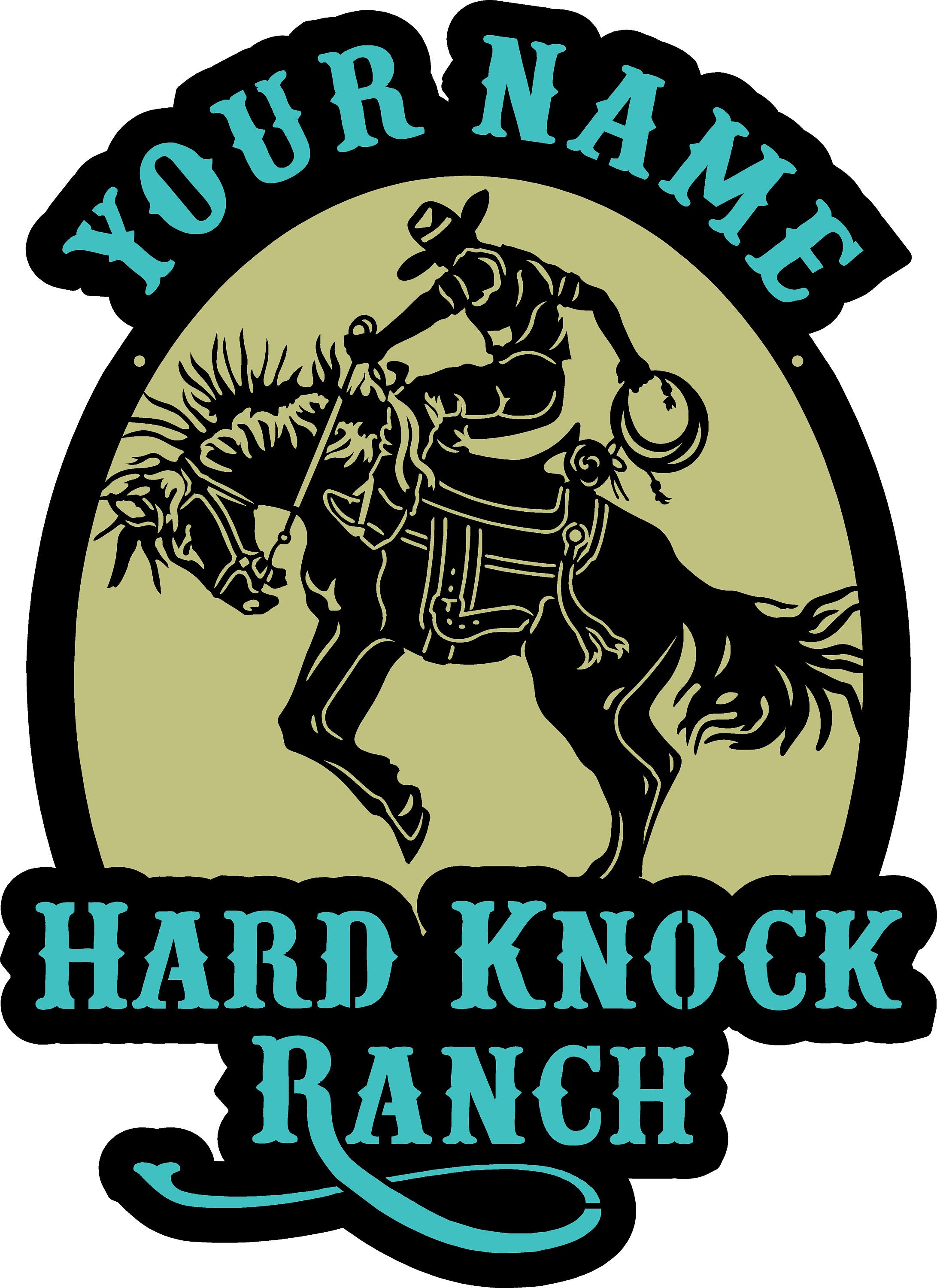 Bronc Riding Sign Hard Knock Ranch Cowboy Sign | Etsy