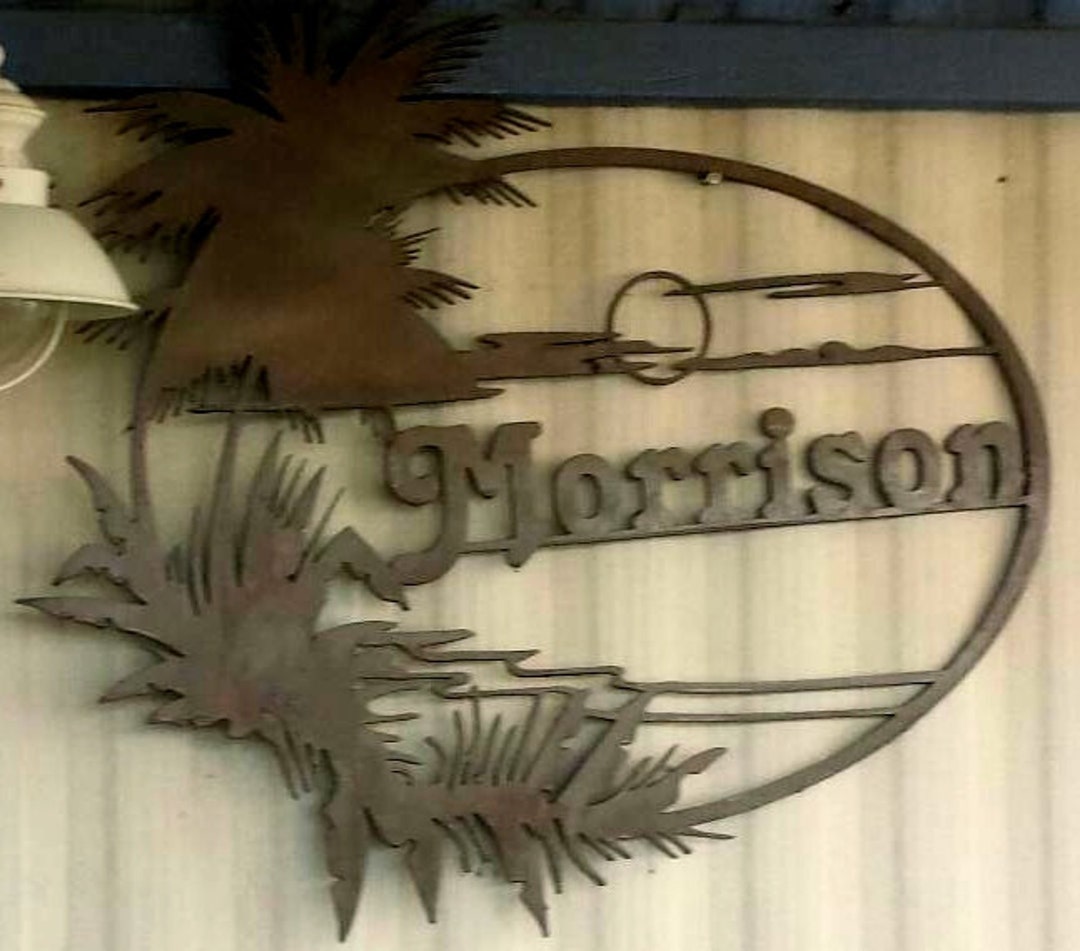 Beach House Custom Metal House Signs - Metal Vacation House Sign ...