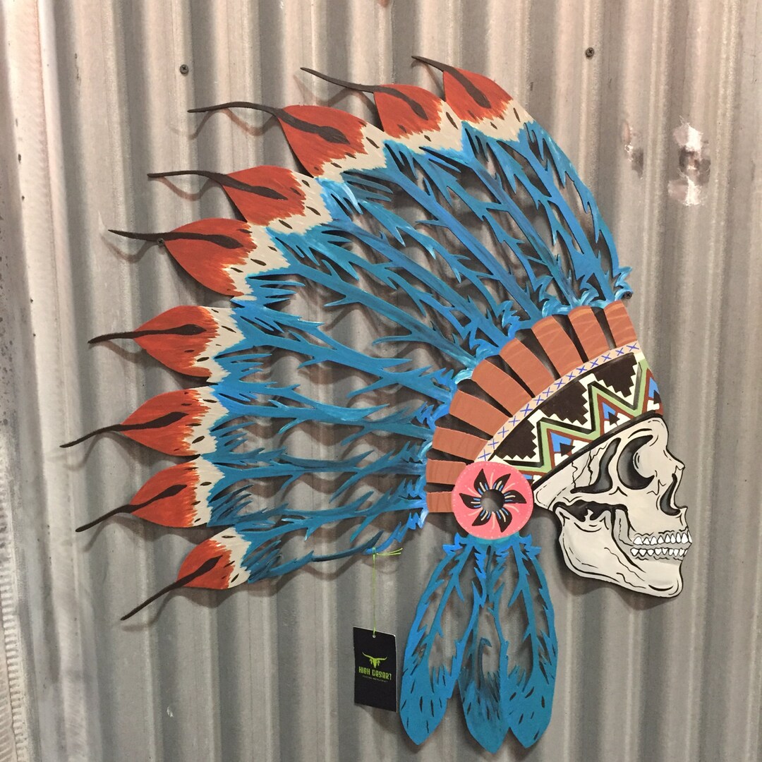 Chief Headdress - Tribal - Bohemian - Hand Painted - Sea Green - Etsy