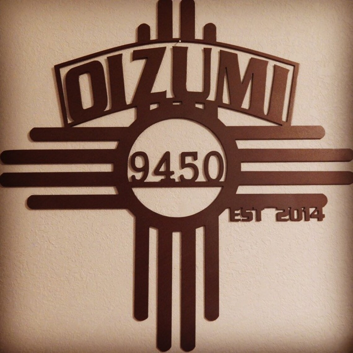 Zia Metal Personalized House Sign - Outdoor Art - New Mexico Gifts ...