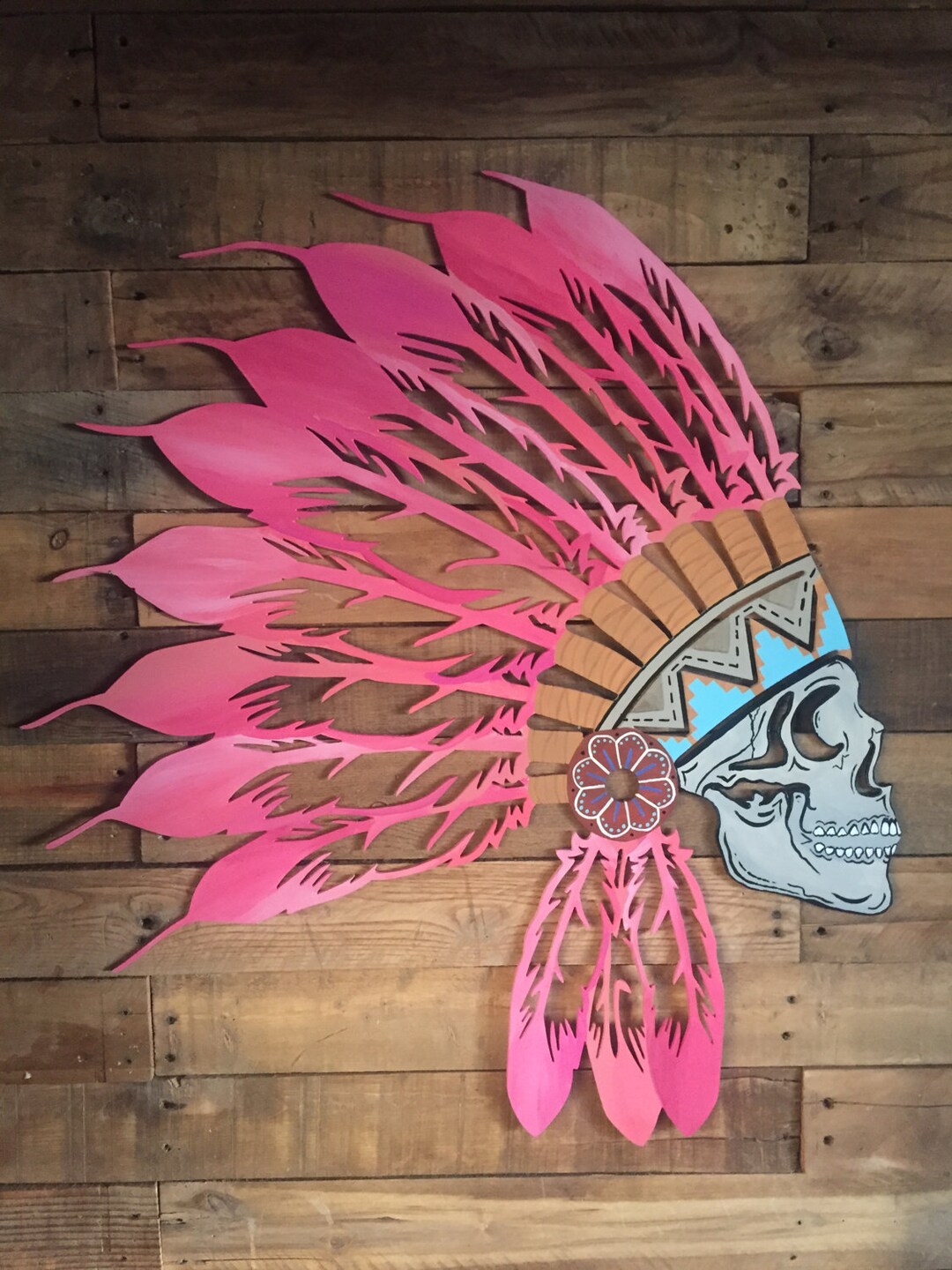 Chief Headdress - Tribal - Bohemian - Hand Painted - Pink - Etsy