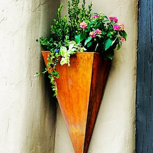Triangular Metal Wall Planter - Large Planter - Wall Mounted Planter ...