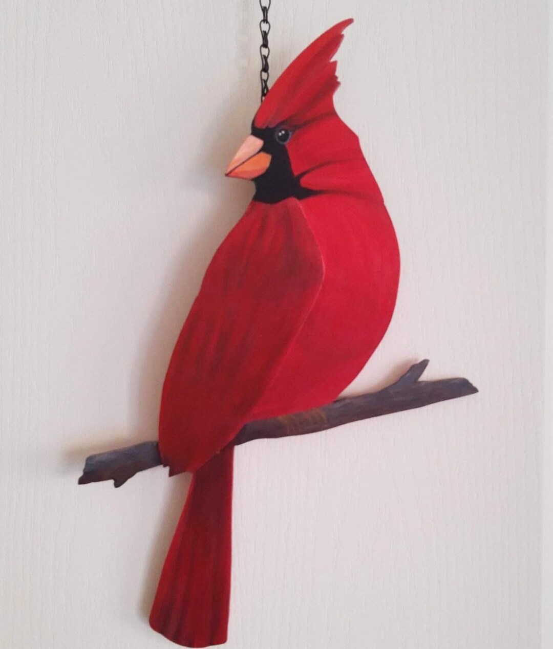 Northern Cardinal Door Hanger Decor, Bird Door Hanger, Porch Decor, Red ...