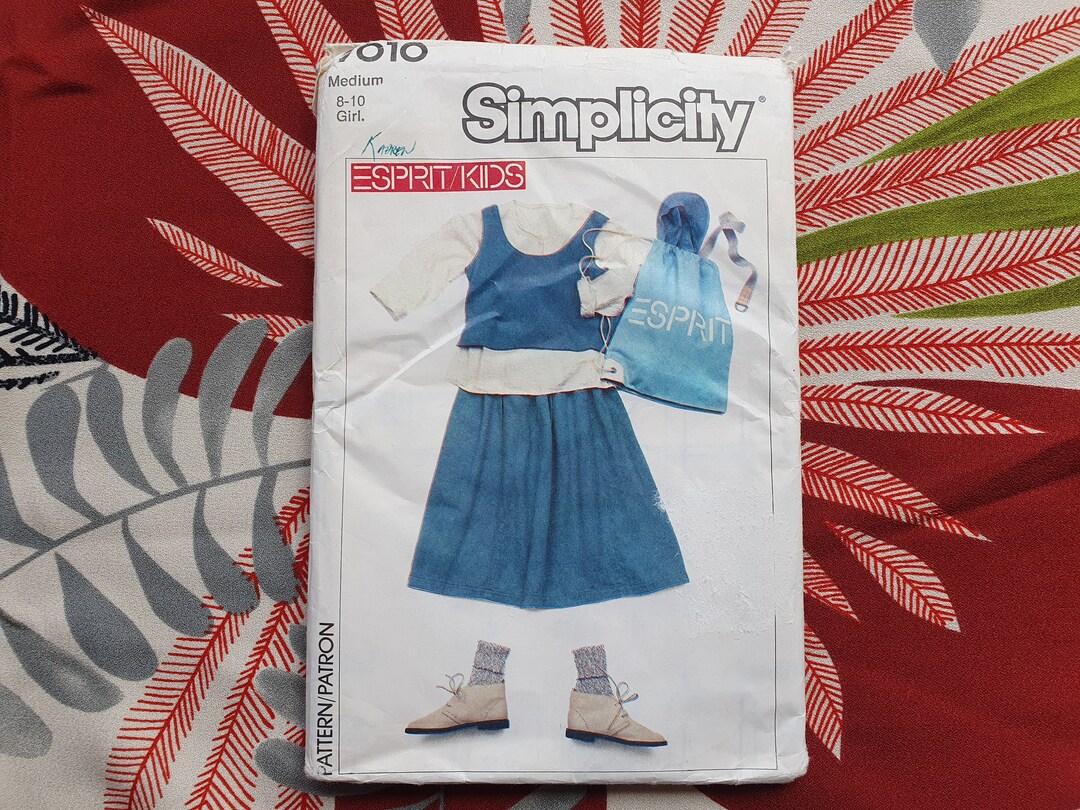 Vintage Simplicity 7010 Sewing Pattern Esprit Kids From 1985 - Etsy