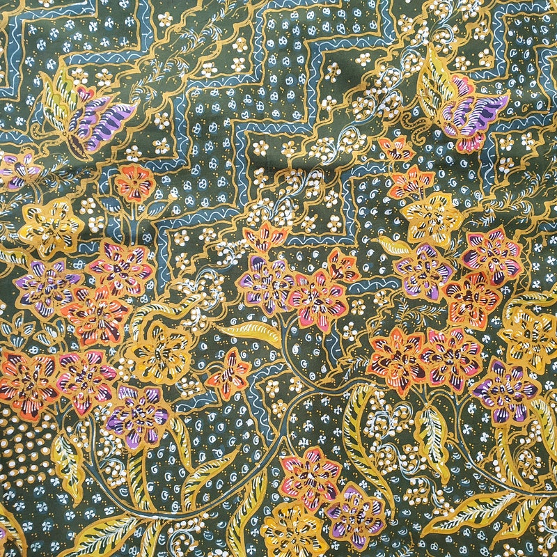 Green Batik Fabric - Etsy