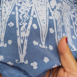 Batik Scarf Indonesian-javanese Style With Floral and Geometric Design ...