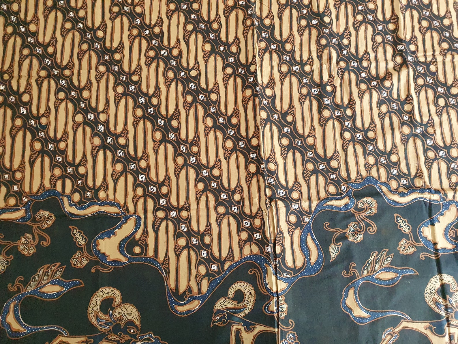 Indonesian Batik Fabric Wall Hanging, Traditional Wayang Javanese Batik ...