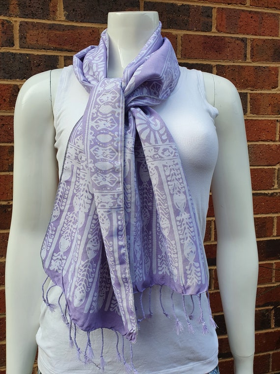 Batik Scarf Indonesian-javanese Style With Floral and - Etsy