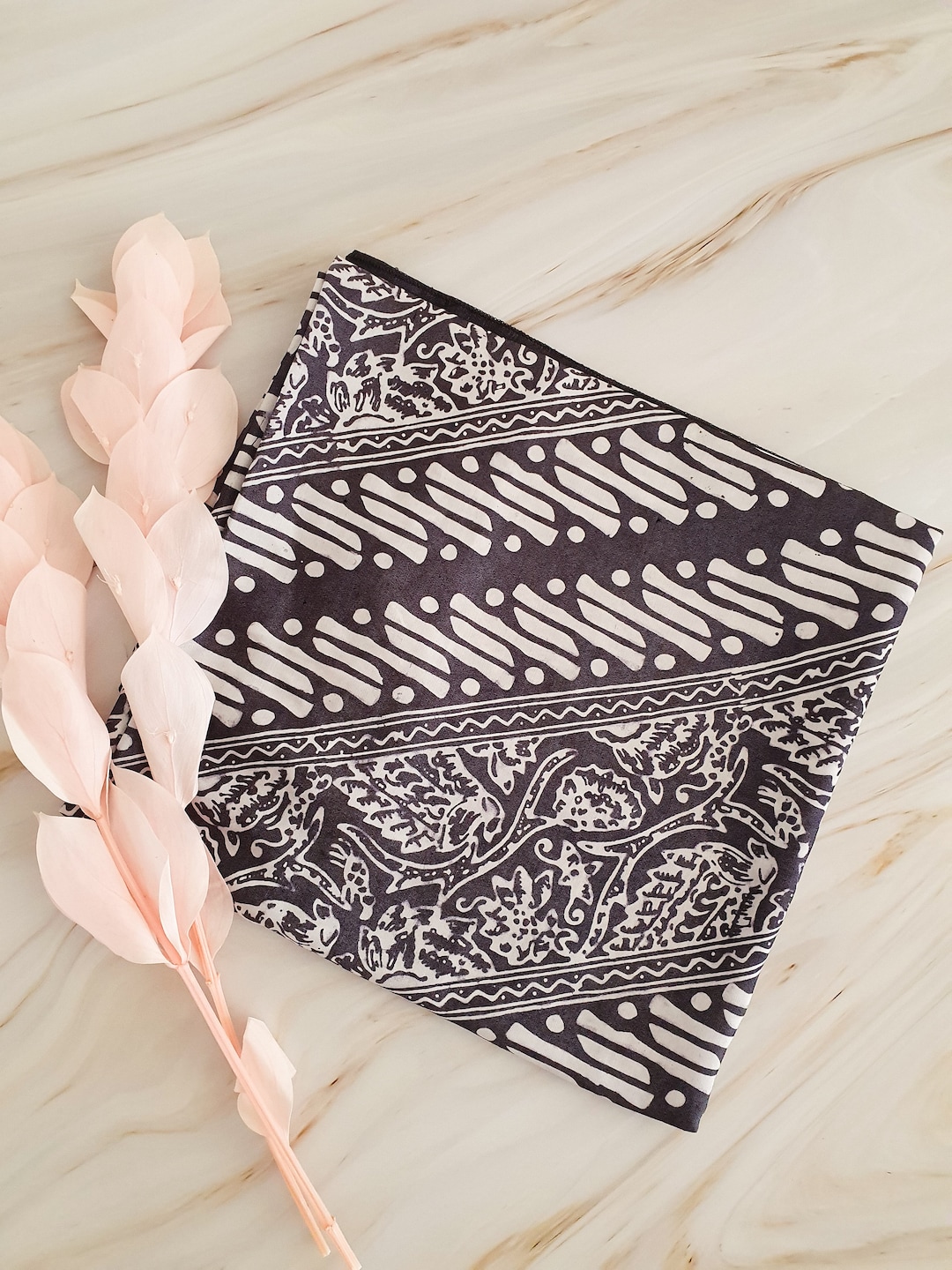 Art Silk Asian Boho Shawl, Batik Scarf Indonesian-javanese Wayang Style ...