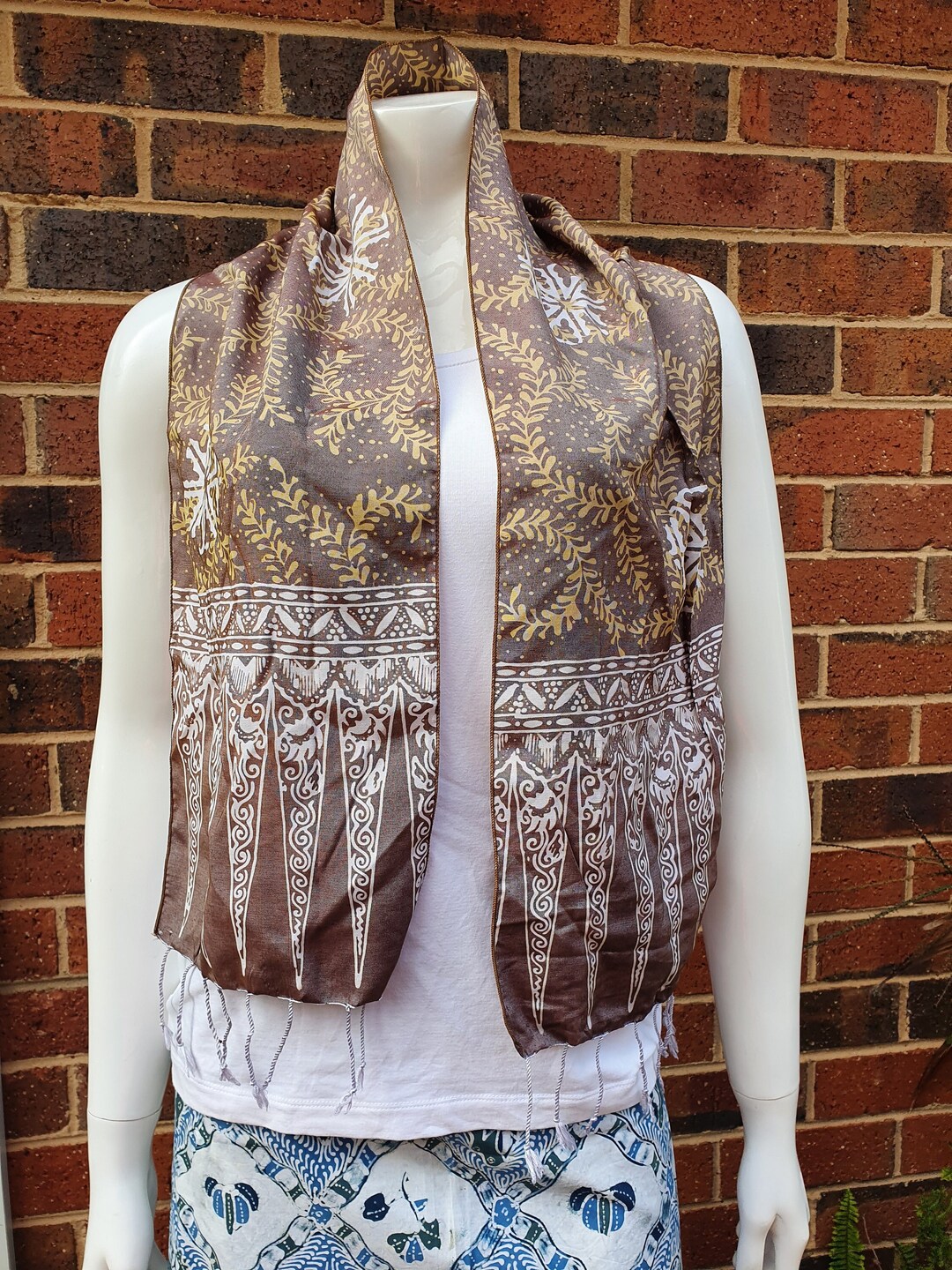 Batik Scarf Indonesian-javanese Style With Floral Design, Spring ...