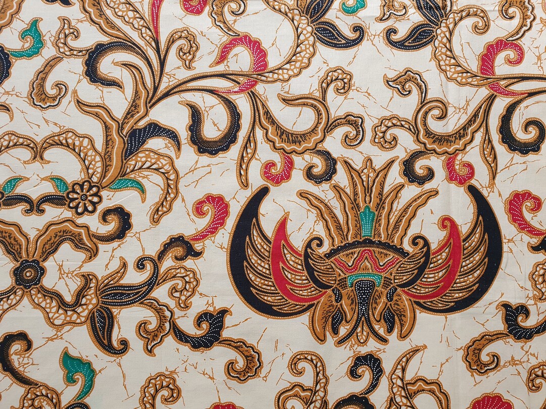 Indonesian Batik Fabric Javanese Sarong White Garuda Wings - Etsy