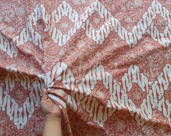 Indonesian Batik Fabric Hand Drawn, Women Sarong or Kebaya Skirt in Hot ...