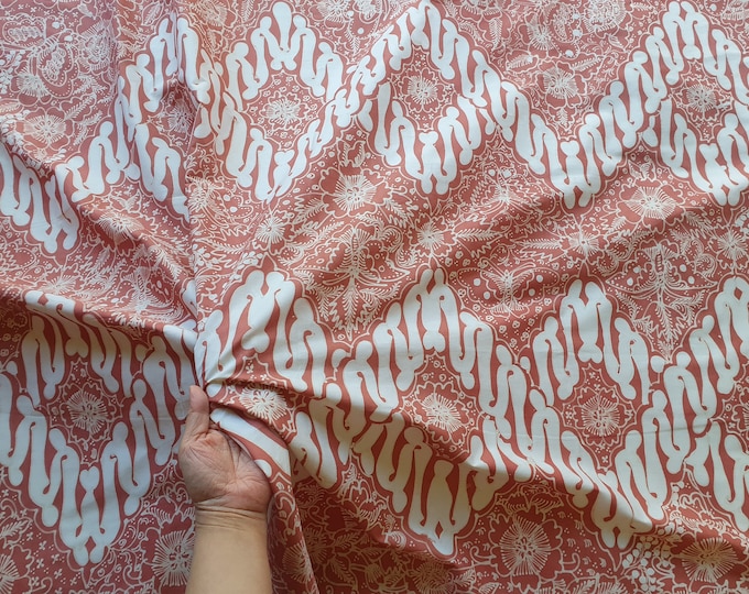 Indonesian Batik Fabric Hand Drawn, Women Sarong or Kebaya Skirt in Hot ...