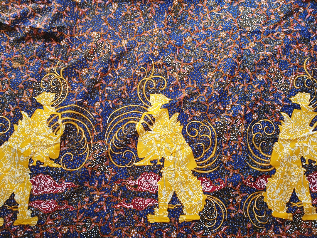 Indonesian Batik Fabric Hand Drawn, Traditional Wayang Javanese Batik ...
