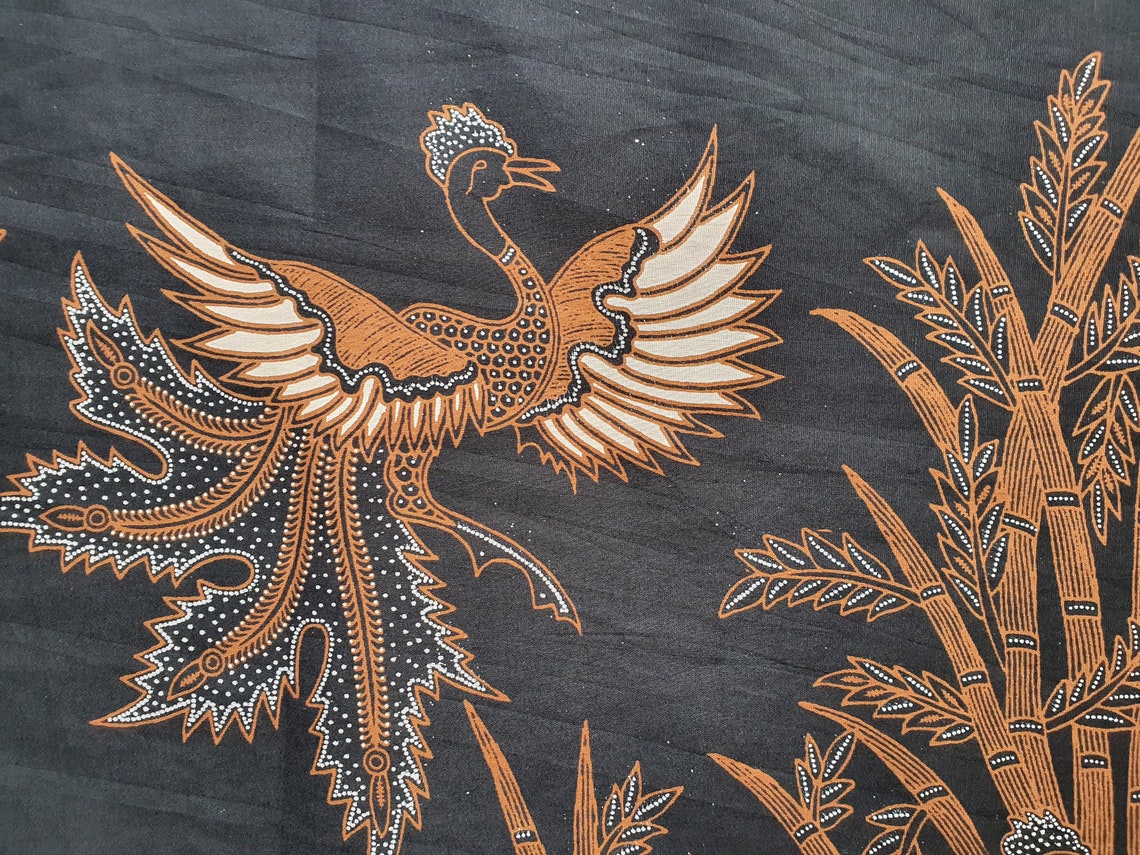 Indonesian Batik Fabric Javanese Sarong Birds in Bamboo - Etsy