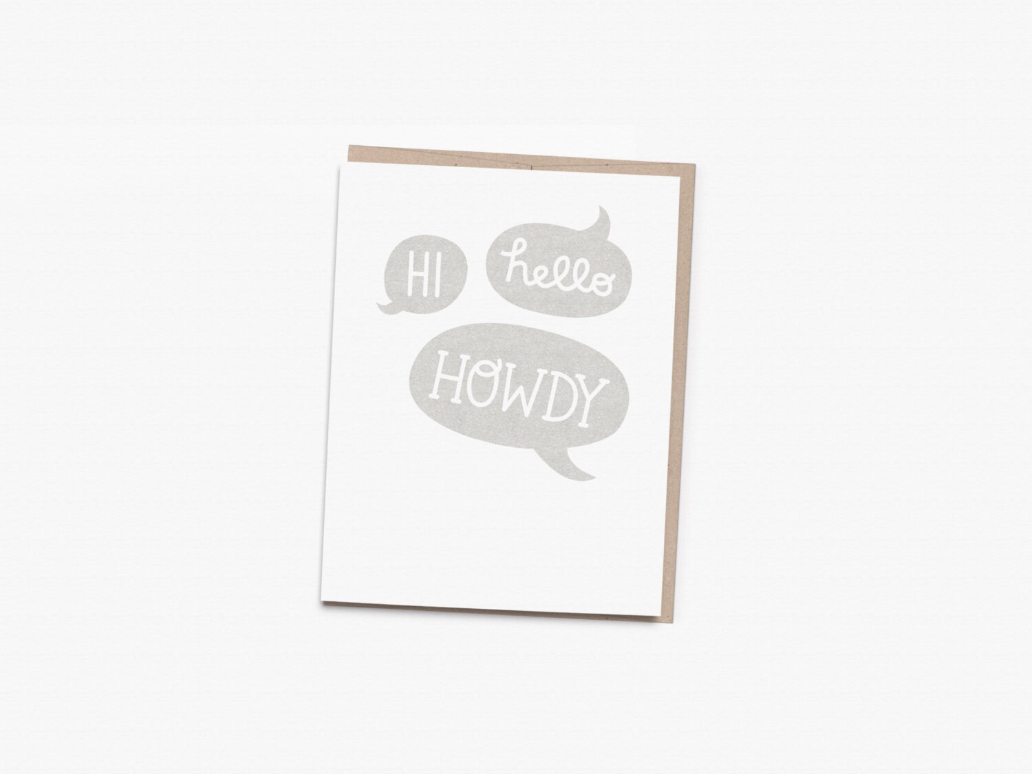 Hi Hello Howdy Screen Printed Card Single Card - Etsy