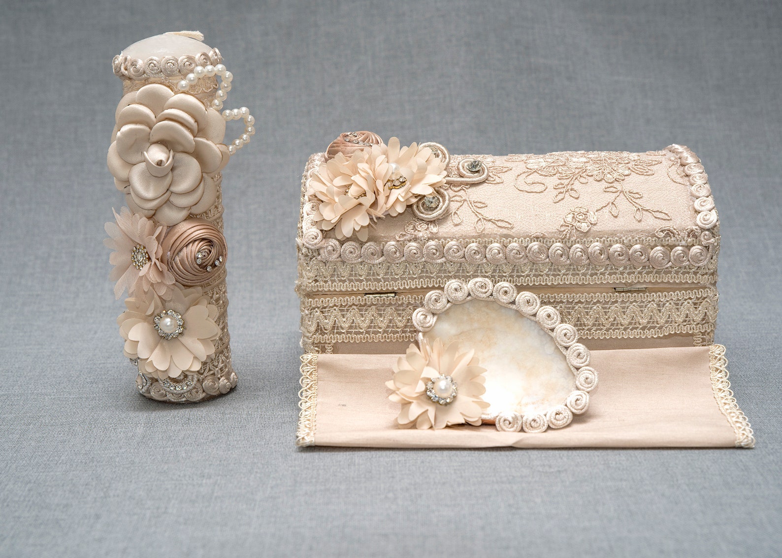 Handmade Christening Candle Set With Keepsake Chest #18 | Baptism ...