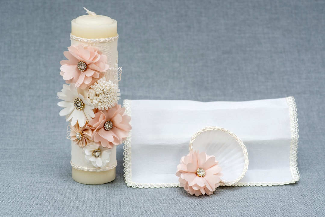 Handmade Christening Candle Set | Baptism Candles Burbvus Model #42 ...