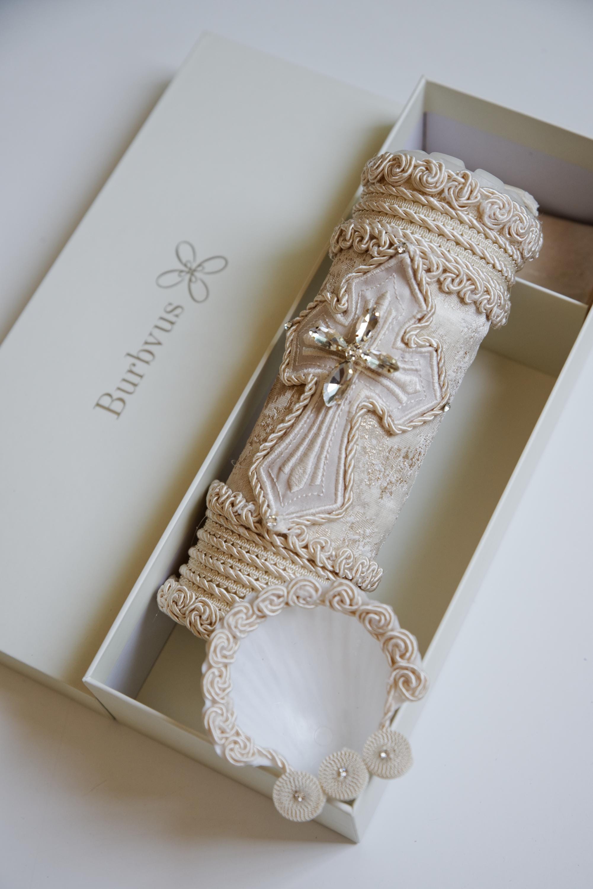 Handmade Christening Candle Set | Baptism Candles Burbvus Model # 38 ...