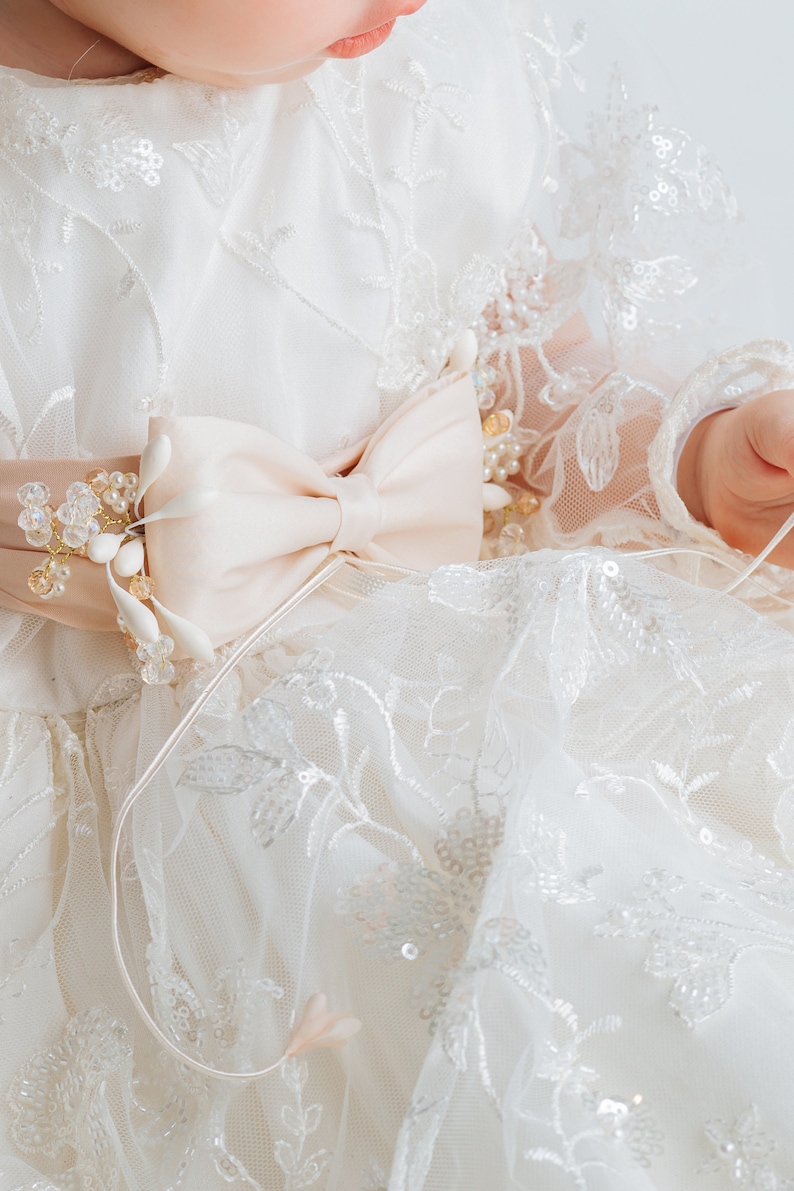 Burbvus Christening Gown for Girls G044 + Candle Set | Baby Girl ...