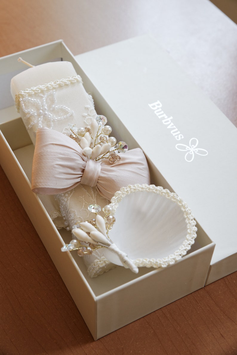 Burbvus Christening Gown for Girls G044 + Candle Set | Baby Girl ...