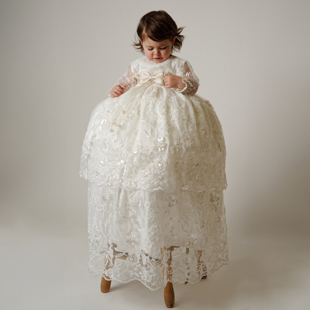 Burbvus Christening Gown for Girls G044 Candle Set Baby Girl Baptism ...
