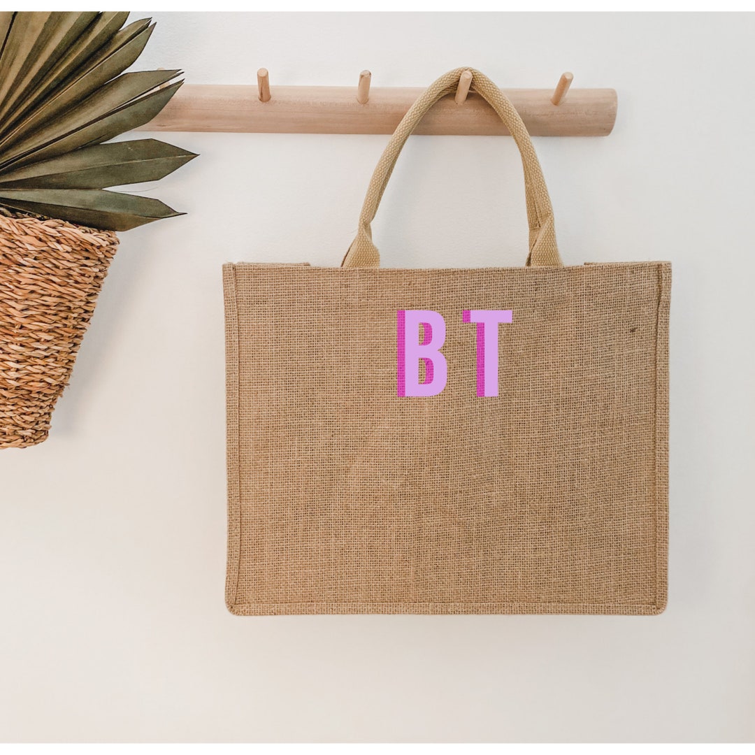 Shadow Block Letter Monogram Tote, Bachelorette Party Favors ...