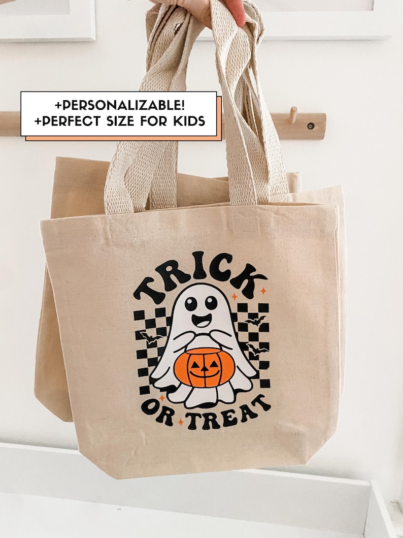 Personalized Trick or Treat Bag, Halloween Candy Bucket, Customizable ...