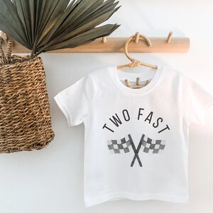 Two Fast Second Birthday Shirt, Checkered Flag, Race Flag, Boy's ...